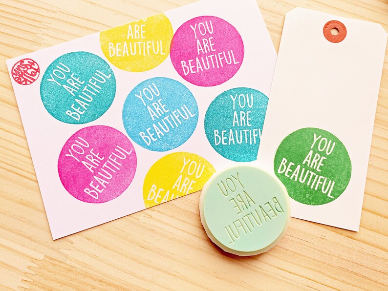 You Are Beautiful Rubber Stamp Inspirational Quote Stamp - Etsy UK