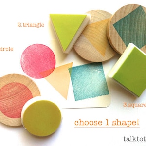 Shape Rubber Stamp Circle Triangle & Square Stamps Hand - Etsy
