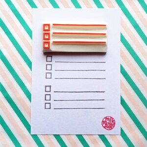 To Do List Rubber Stamp, Check Box Stamp for Journaling, Hand Carved ...