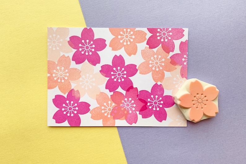 Sakura Rubber Stamp Japanese Cherry Blossom Stamp Hand - Etsy