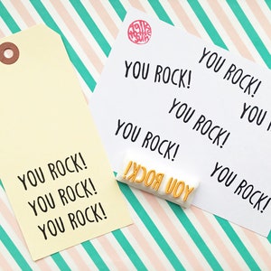 You Rock Rubber Stamp Positive Quote Stamp Hand Carved - Etsy