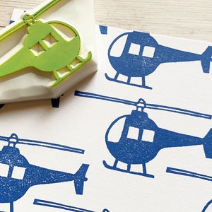 Helicopter Rubber Stamp, Aircraft Stamp, Hand Carved Stamp by ...