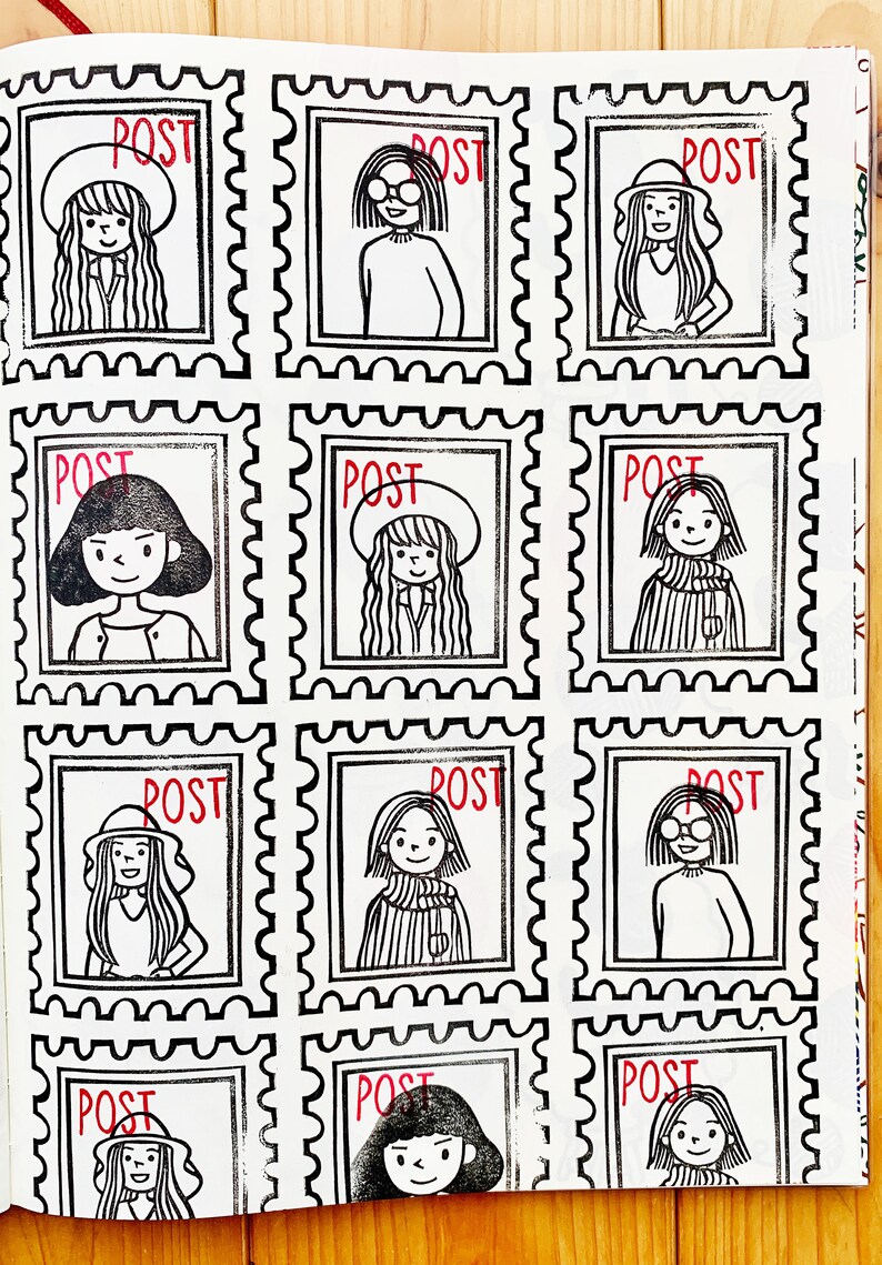 Postage Stamp Frame Rubber Stamp Snail Mail Stamp Hand - Etsy