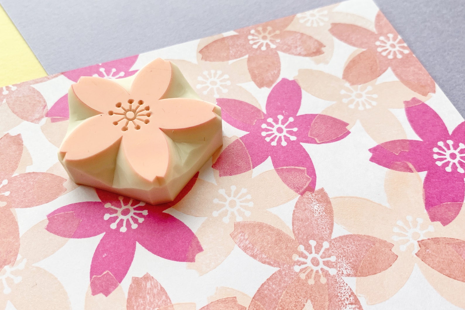 Cherry Blossom Stamp Sakura Rubber Stamp Hand Carved Stamp - Etsy