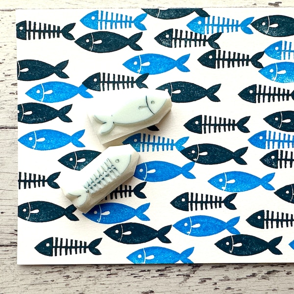 Fish Rubber Stamp - Etsy