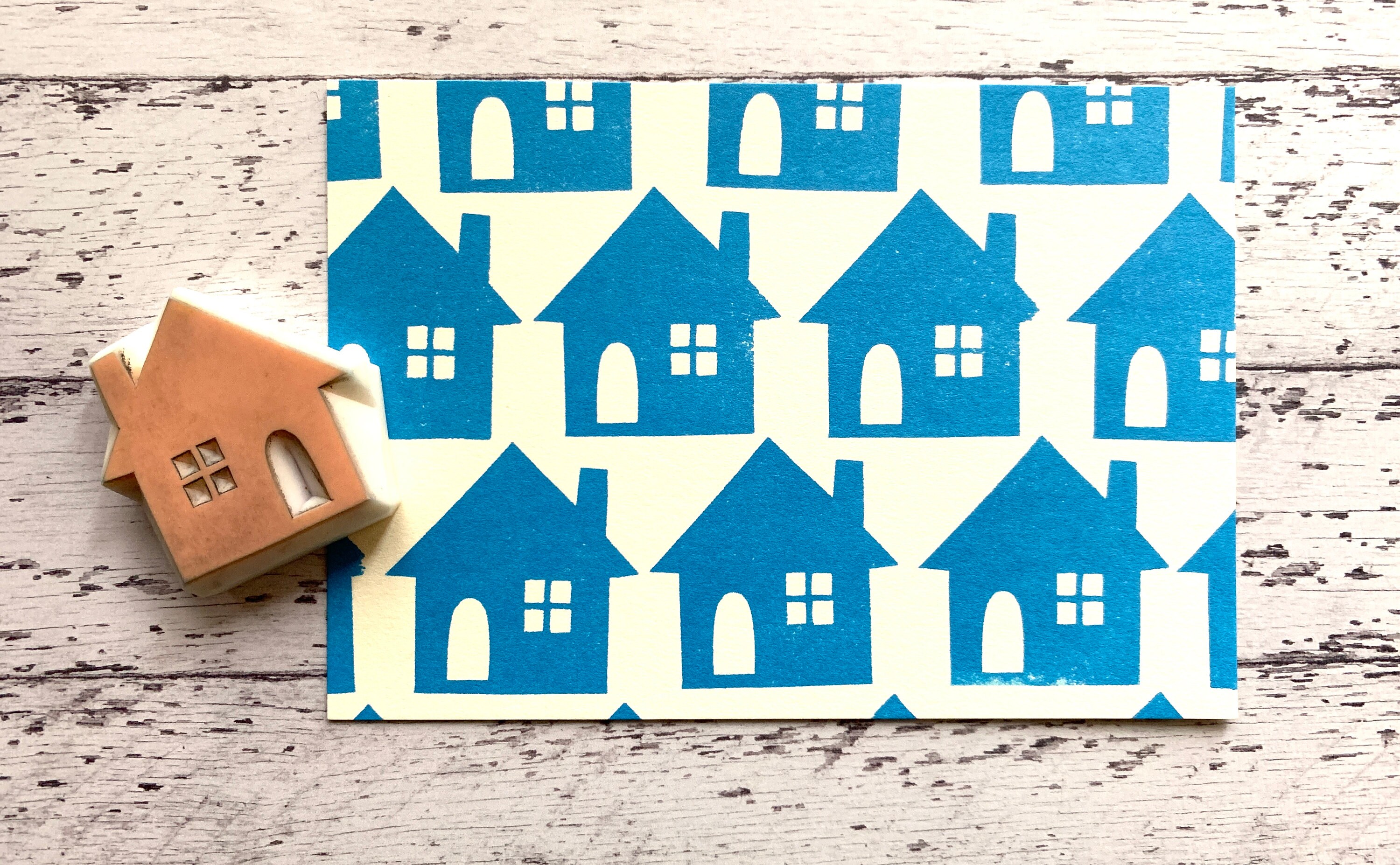 Cottage House Rubber Stamp | Hand Carved Stamp | Journaling Card Making ...