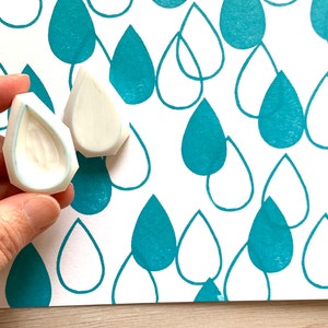 Water Drop Rubber Stamps, Rain Drop Pattern Stamps, Hand Carved Stamps ...