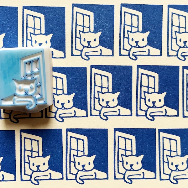 Buy Cat Rubber Stamp - Etsy