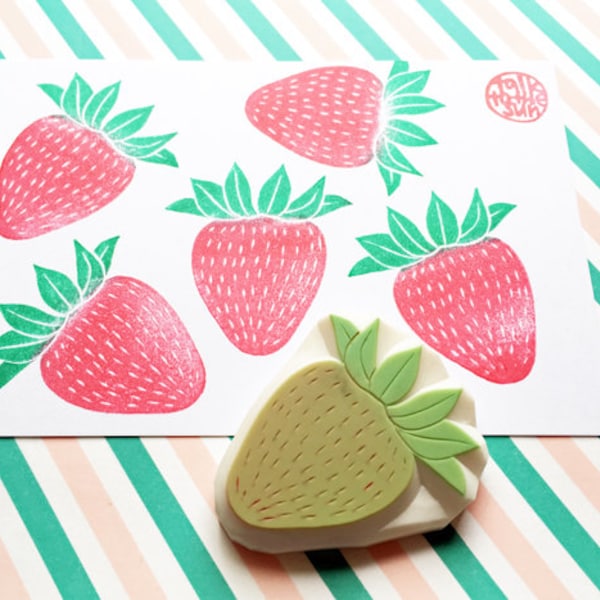 Strawberry Stamp - Etsy