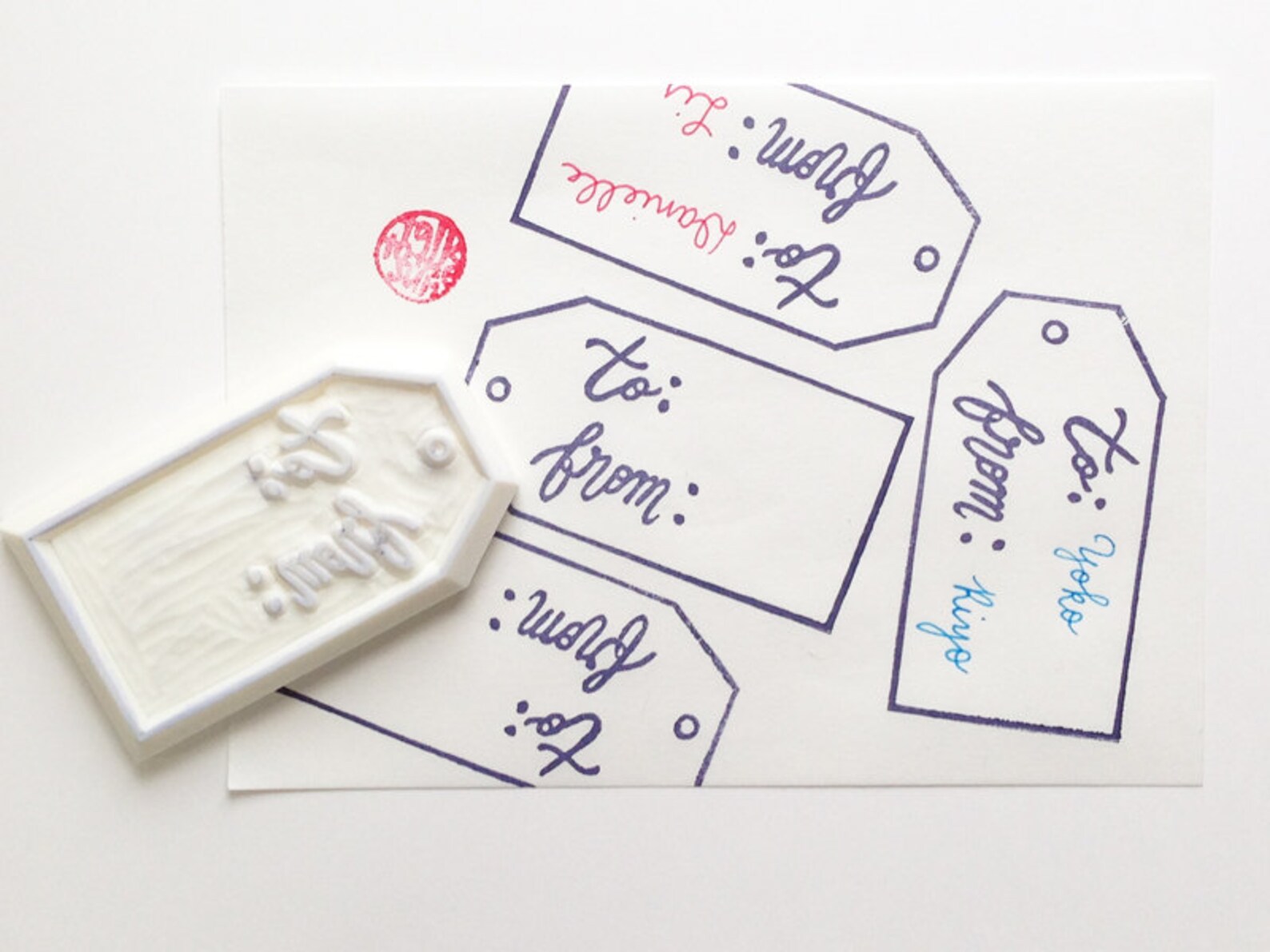 Gift Tag Rubber Stamp Shipping Label Stamp Hand Carved Stamp - Etsy