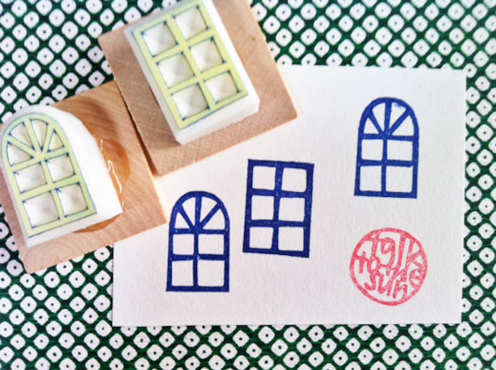 Fairy Window Rubber Stamp Set Architecture Stamp Hand Carved - Etsy