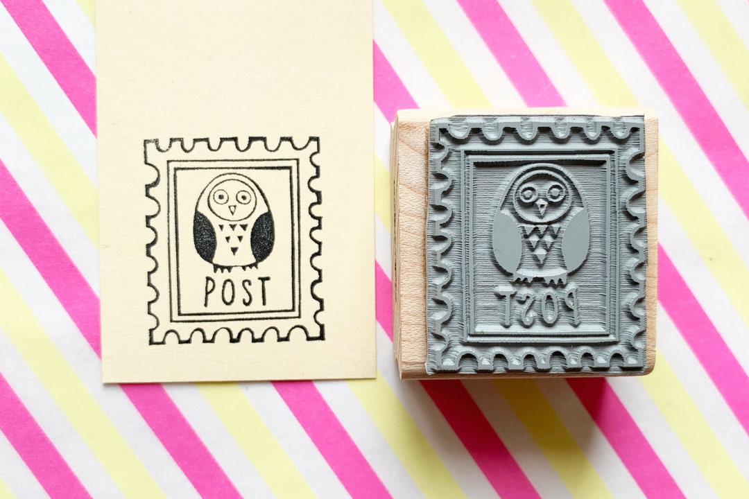 Eulen-Post-Stempel, Happy Mail-Stempel, Holz-Mount-Stempel von ...