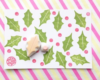 Holly Rubber Stamp - Etsy