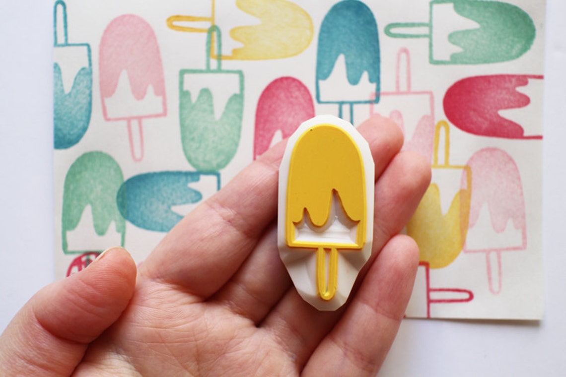 Tampon en caoutchouc Popsicle tampon de crème glacée tampon - Etsy France