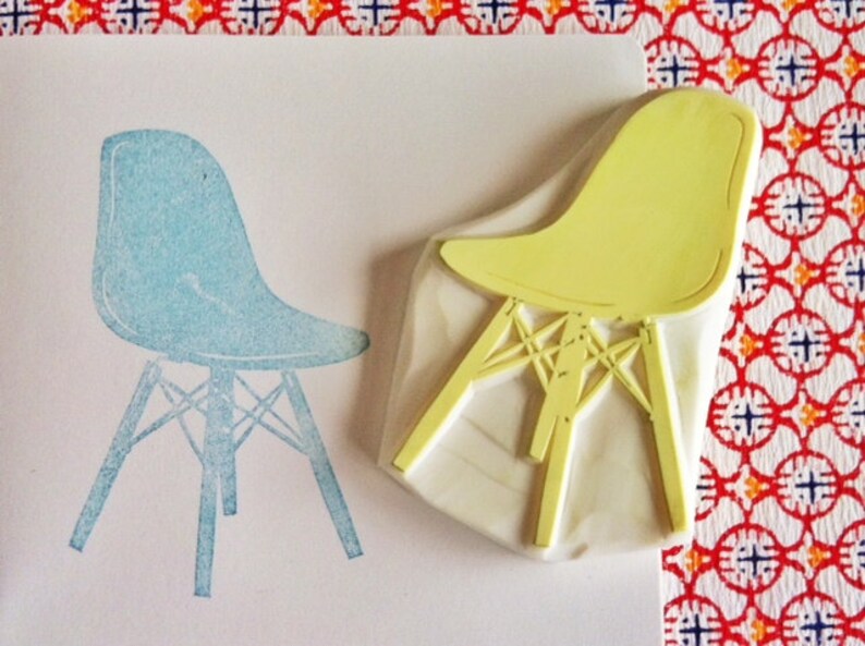 Eames Chair Rubber Stamp Mid Century Design Furniture Stamp | Etsy