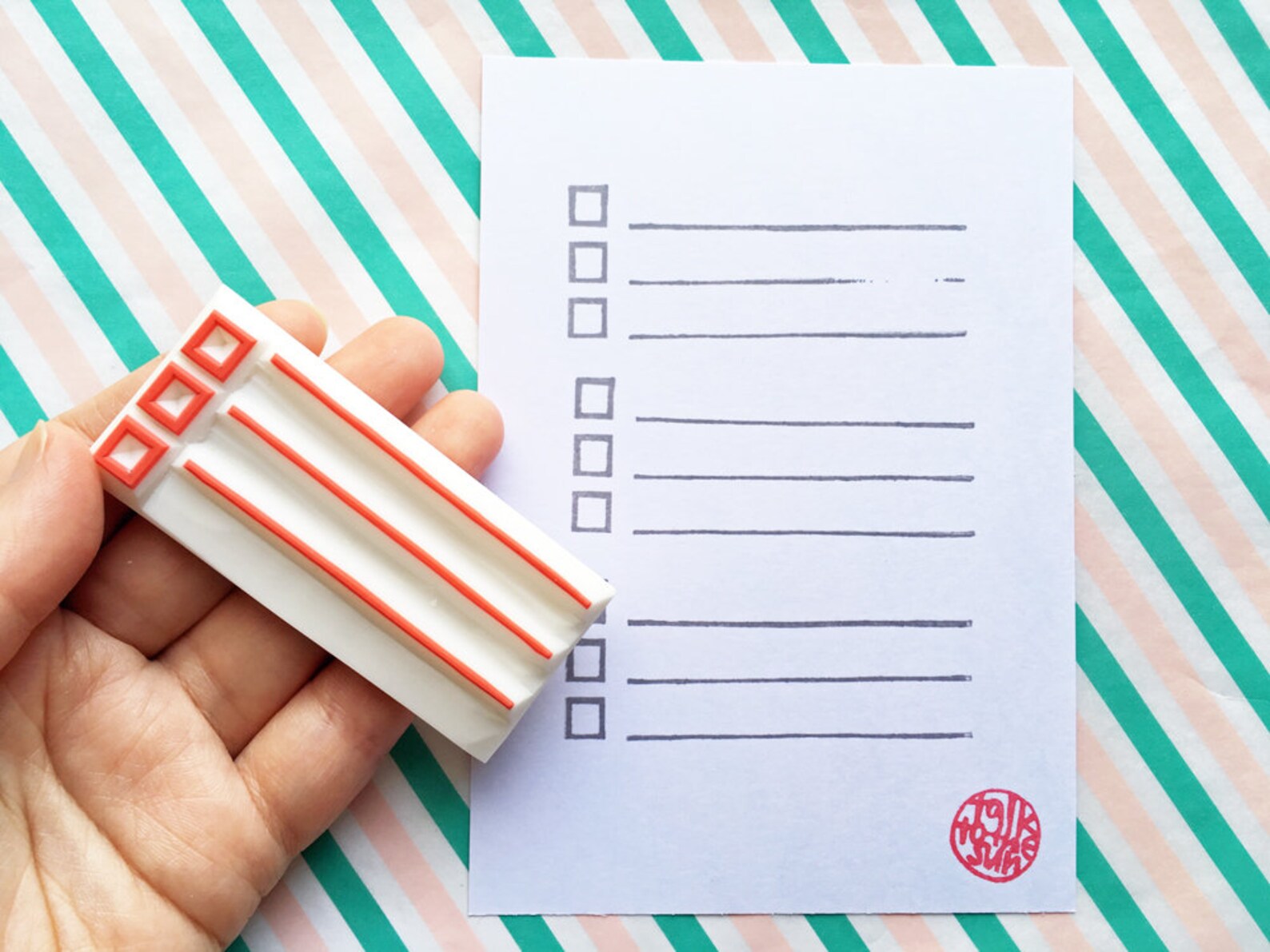 To do list rubber stamp check box stamp checklist stamp | Etsy