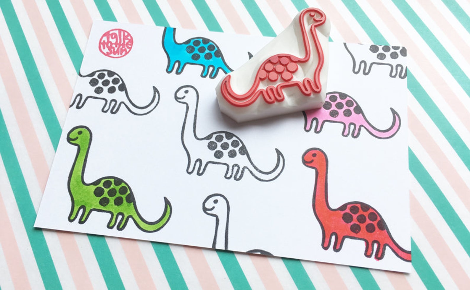 Dinosaur Rubber Stamp Apatosaurus Stamp Jurassic Stamp Hand - Etsy UK