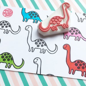 Dinosaur Rubber Stamp, Apatosaurus Stamp, Hand Carved Stamp by ...