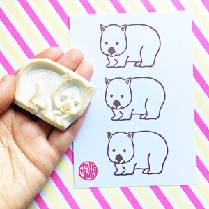 Wombat Rubber Stamp, Australian Animal Stamp, Hand Carved Stamp by ...