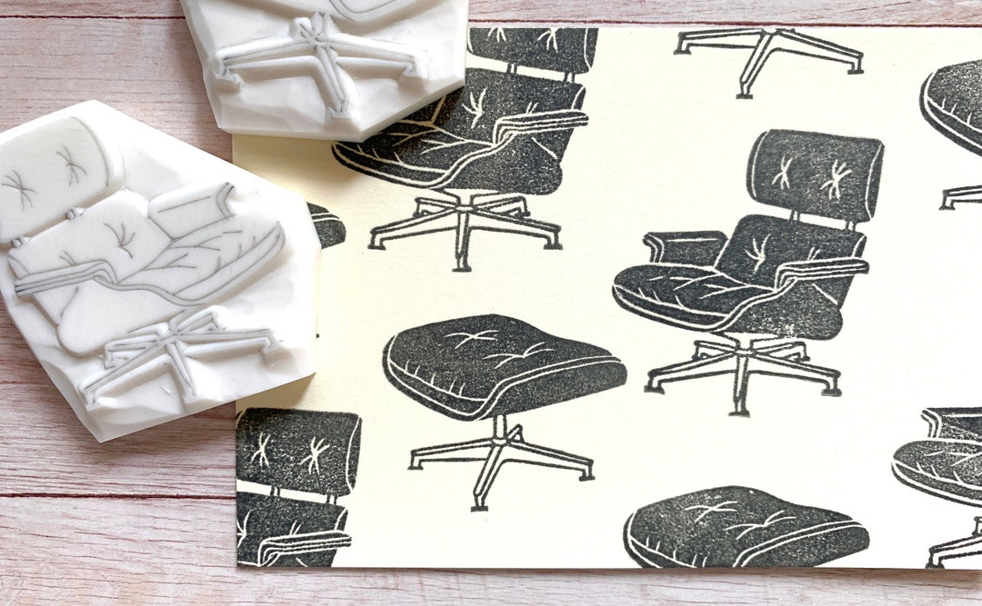Eames Lounge Chair Rubber Stamp Set | Hand Carved Stamps | Mid Century ...