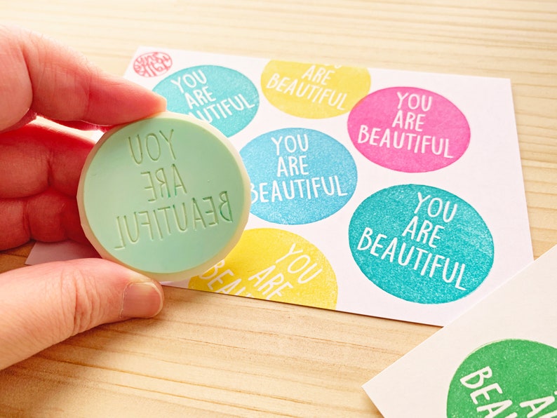 You Are Beautiful Rubber Stamp Inspirational Quote Stamp - Etsy UK