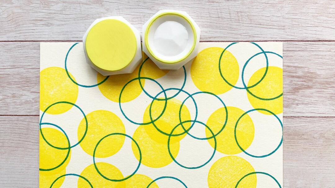 Circle Rubber Stamp Set | Hand Carved Stamps | Outline & Solid - Etsy