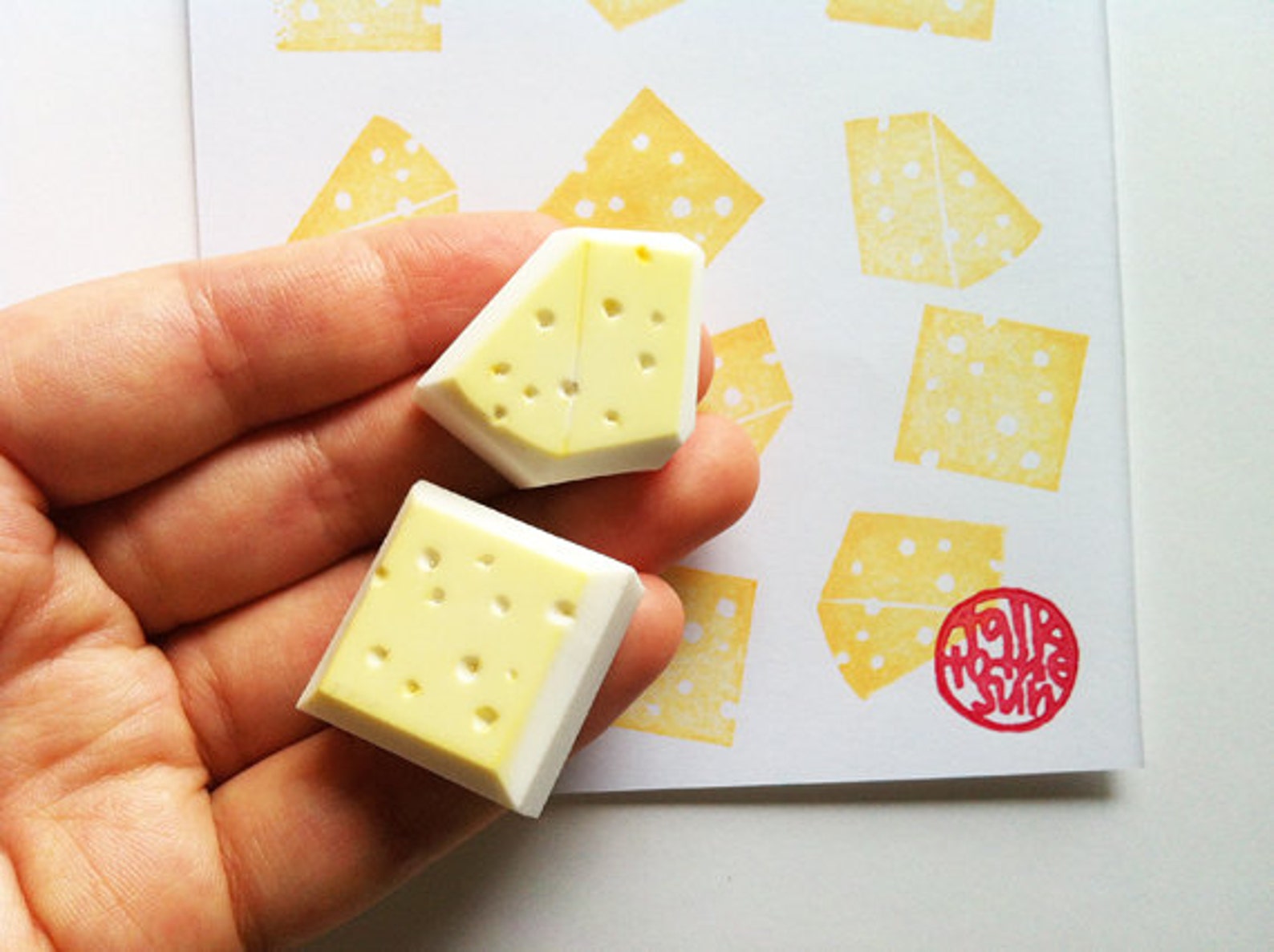Swiss cheese rubber stamp set food stamps cooking hand | Etsy