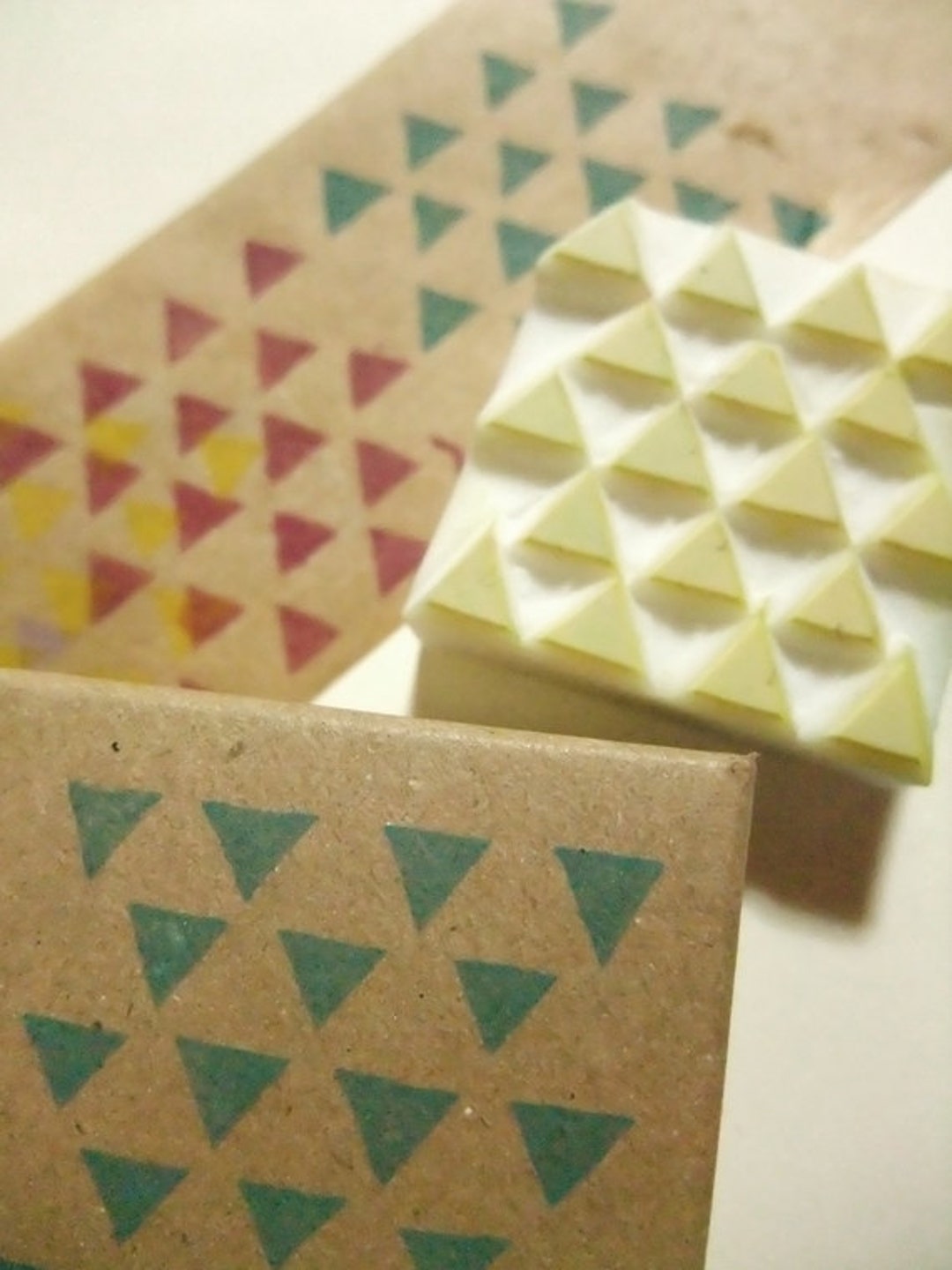 Triangle Rubber Stamp, Geometric Pattern Stamp, Hand Carved Stamp by ...