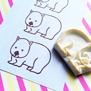 Wombat Rubber Stamp, Australian Animal Stamp, Hand Carved Stamp by ...