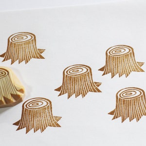 Tree Stump Rubber Stamp: Hand Carved Stamp, Nature Design - Etsy
