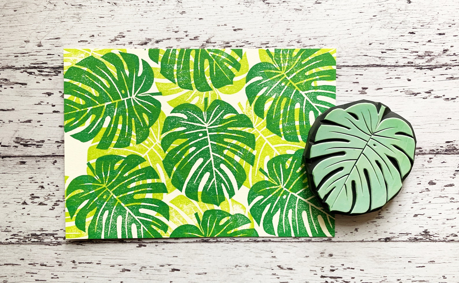 Monstera leaf rubber stamp tropical leaf stamp botanical | Etsy