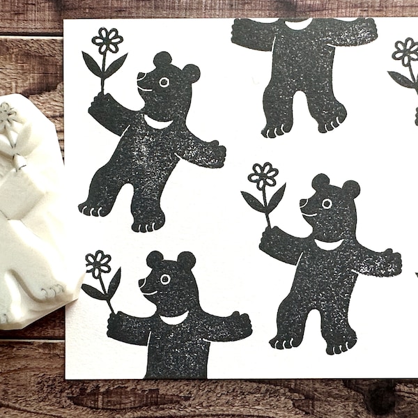 Bear Rubber Stamp - Etsy