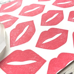 Lips Rubber Stamp, Kiss Stamp, Hand Carved Stamp by Talktothesun - Etsy