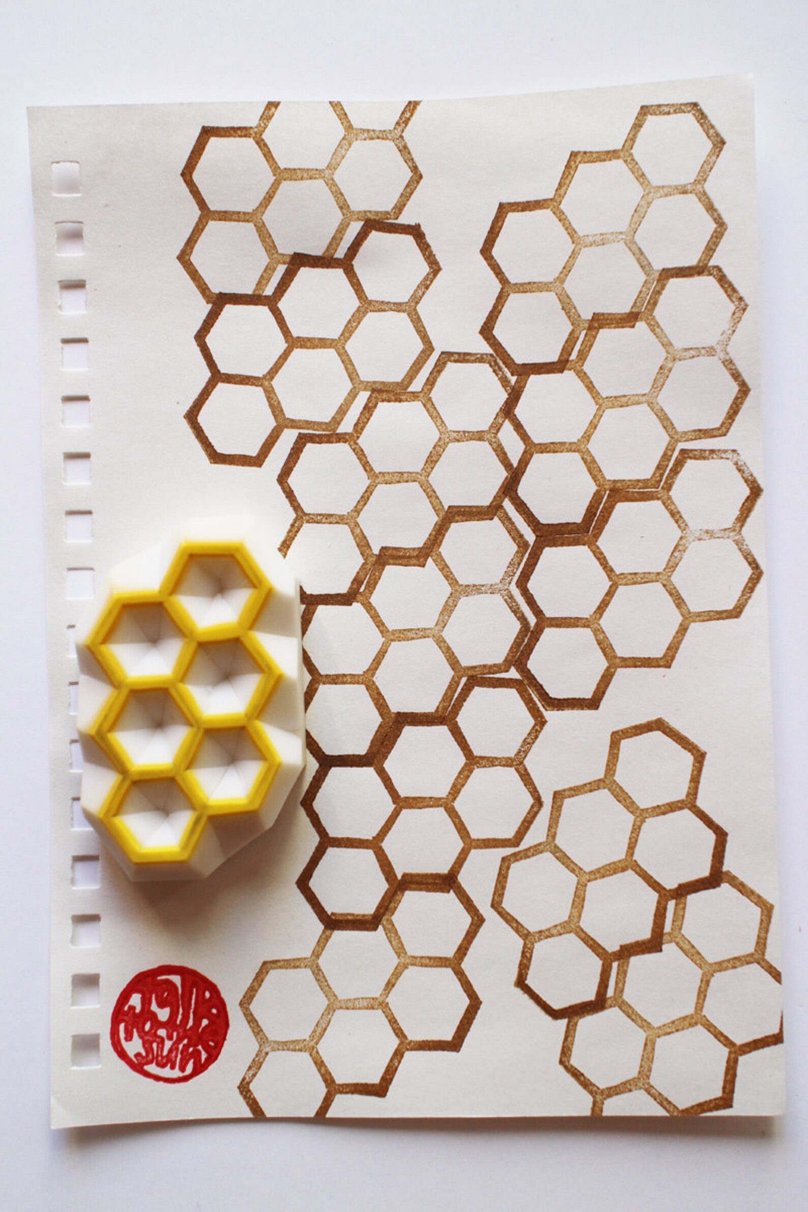 Hexagon pattern stamp geometric pattern rubber stamp | Etsy