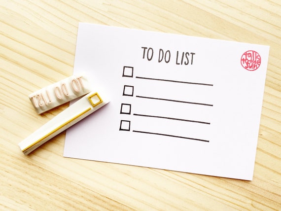 To Do List Rubber Stamp Check List Stamp Hand Carved Stamps | Etsy