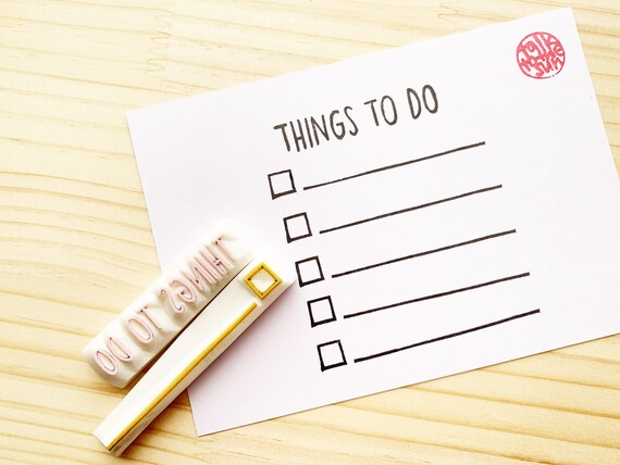 To Do Rubber Stamp Set Things to Do & Check List Hand | Etsy