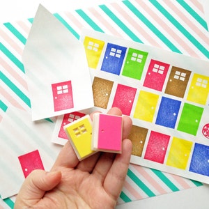 Door Rubber Stamp Set Fairy Door Stamps Hand Carved Stamps - Etsy