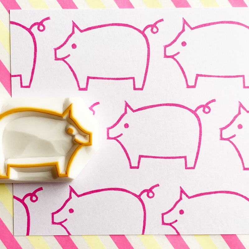 Pig Rubber Stamp - Etsy