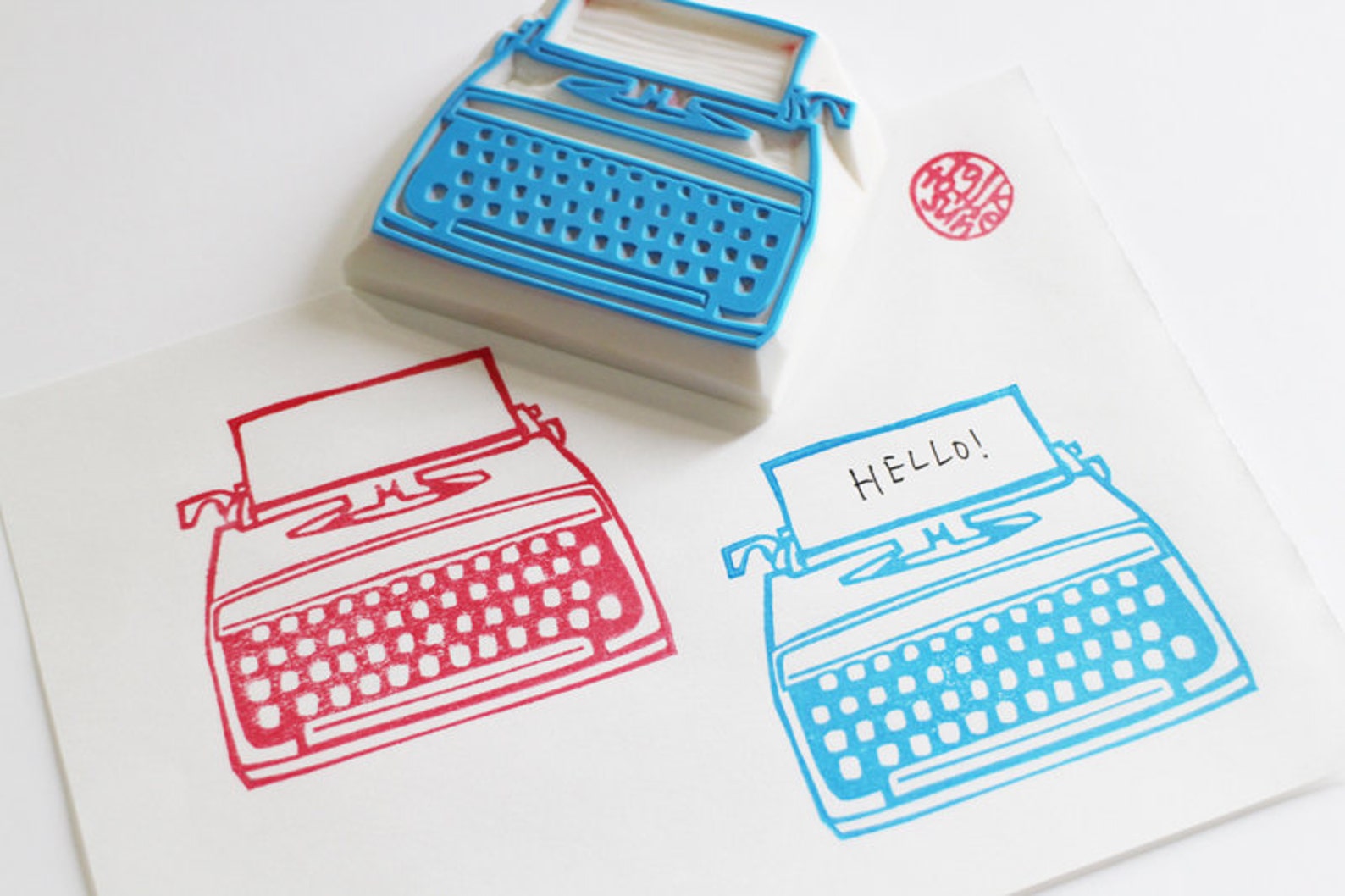 Vintage Typewriter Rubber Stamp Hand Carved Stamp by - Etsy