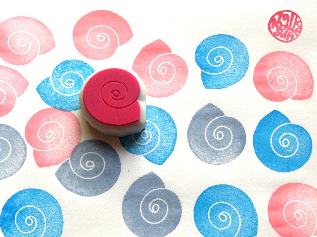 Seashell Rubber Stamp, Hand Carved Stamp by Talktothesun, Marine Life ...