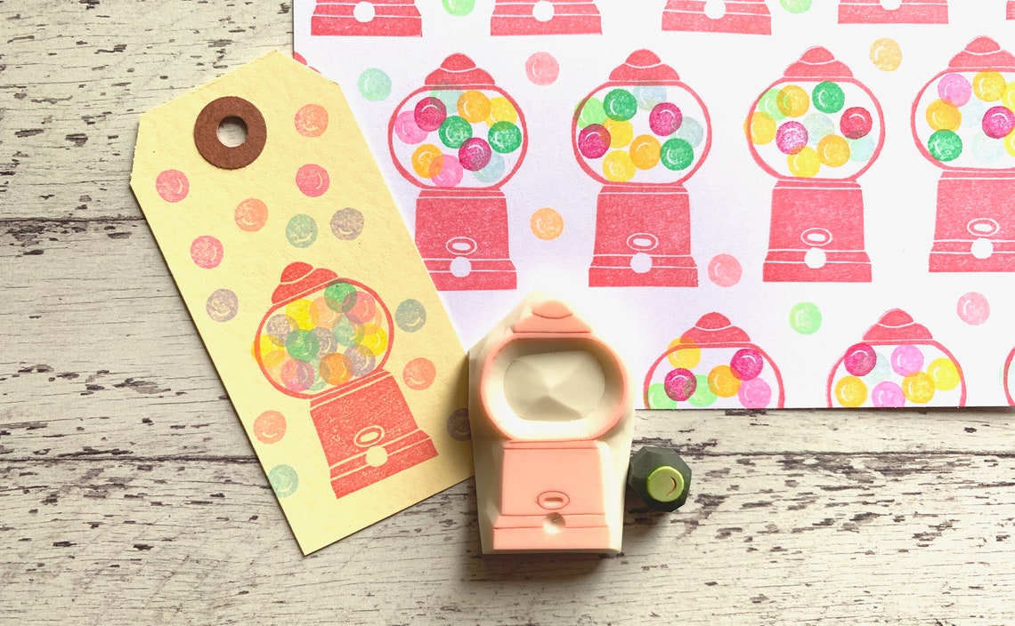 Gumball Machine Rubber Stamp Bubblegum Dispenser Stamp Hand - Etsy