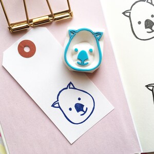 Wombat Rubber Stamp, Australian Animal Stamp, Hand Carved Stamp, Craft ...