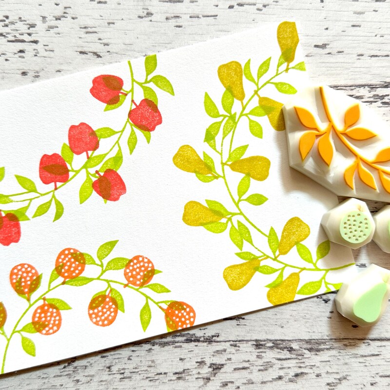 Fruit Rubber Stamp - Etsy