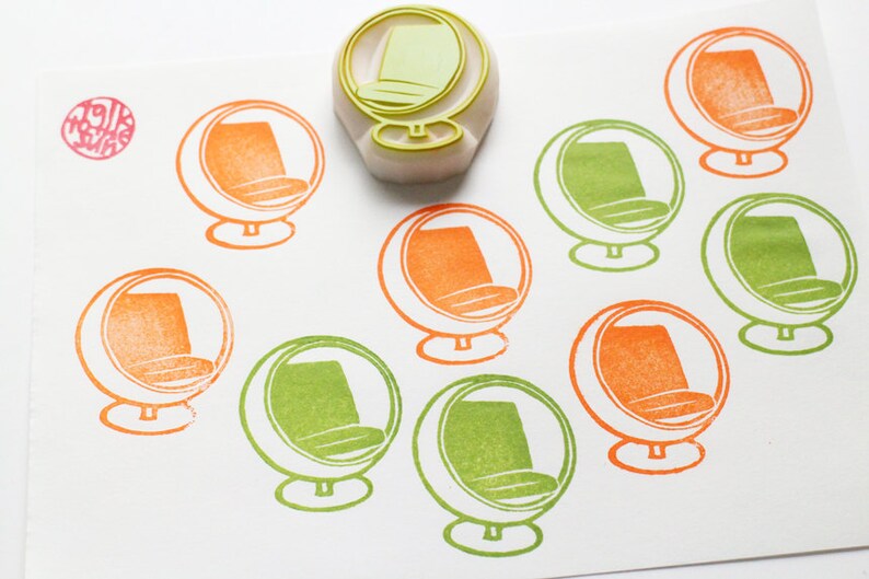 Ball Chair Rubber Stamp Mid Century Modern Furniture Stamp - Etsy