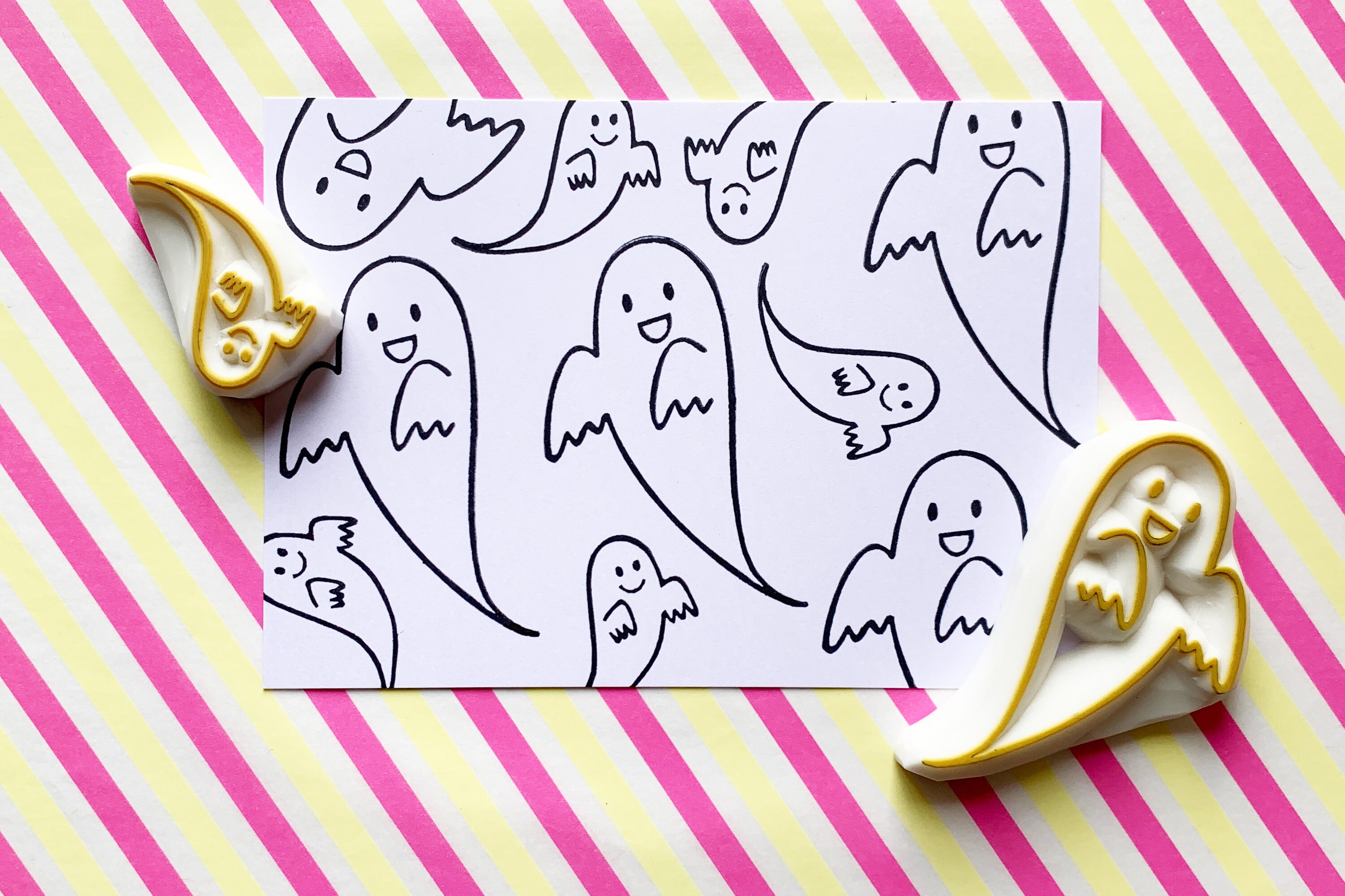 Ghost rubber stamp halloween stamp hand carved stamp | Etsy