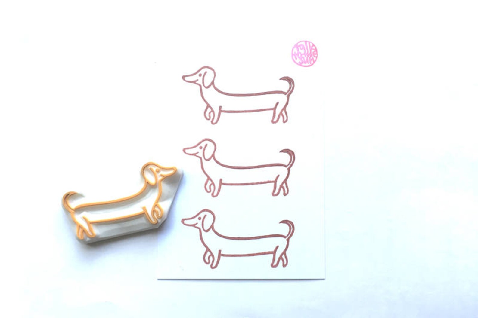 Dachshund Rubber Stamp Sausage Dog Stamp Hand Carved Stamp - Etsy