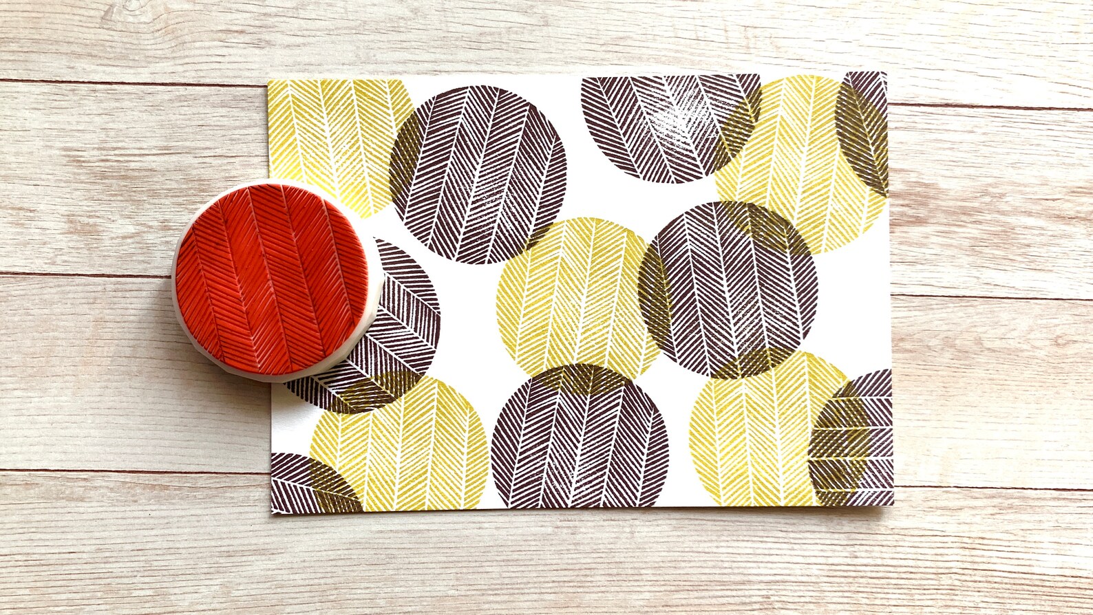 Herringbone Circle Rubber Stamp Geometric Pattern Stamp Hand - Etsy