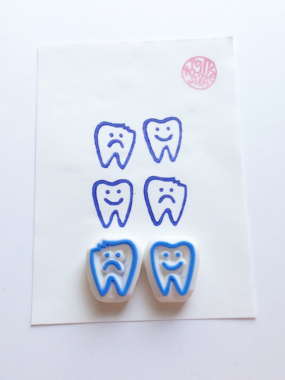 Tooth Fairy Rubber Stamp Set, Good Tooth & Bad Tooth, Hand Carved ...