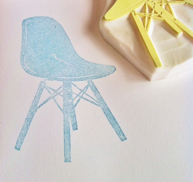 Eames Chair Rubber Stamp Mid Century Design Furniture Stamp | Etsy