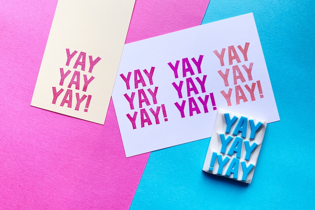 Yay Yay Yay Rubber Stamp, Congratulations Stamp for DIY Card Making ...